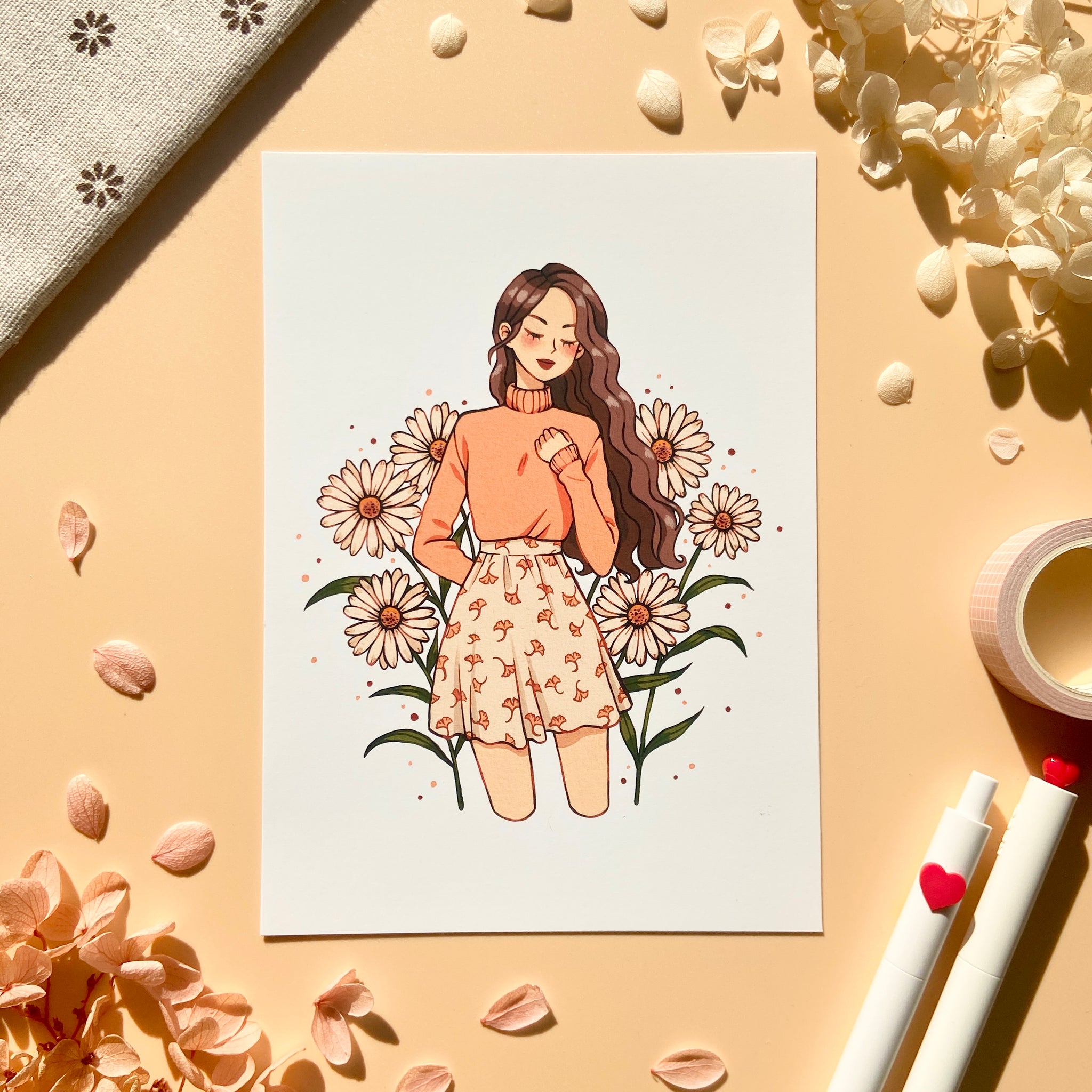 Daisy Girl Art Print – Meeco Studio