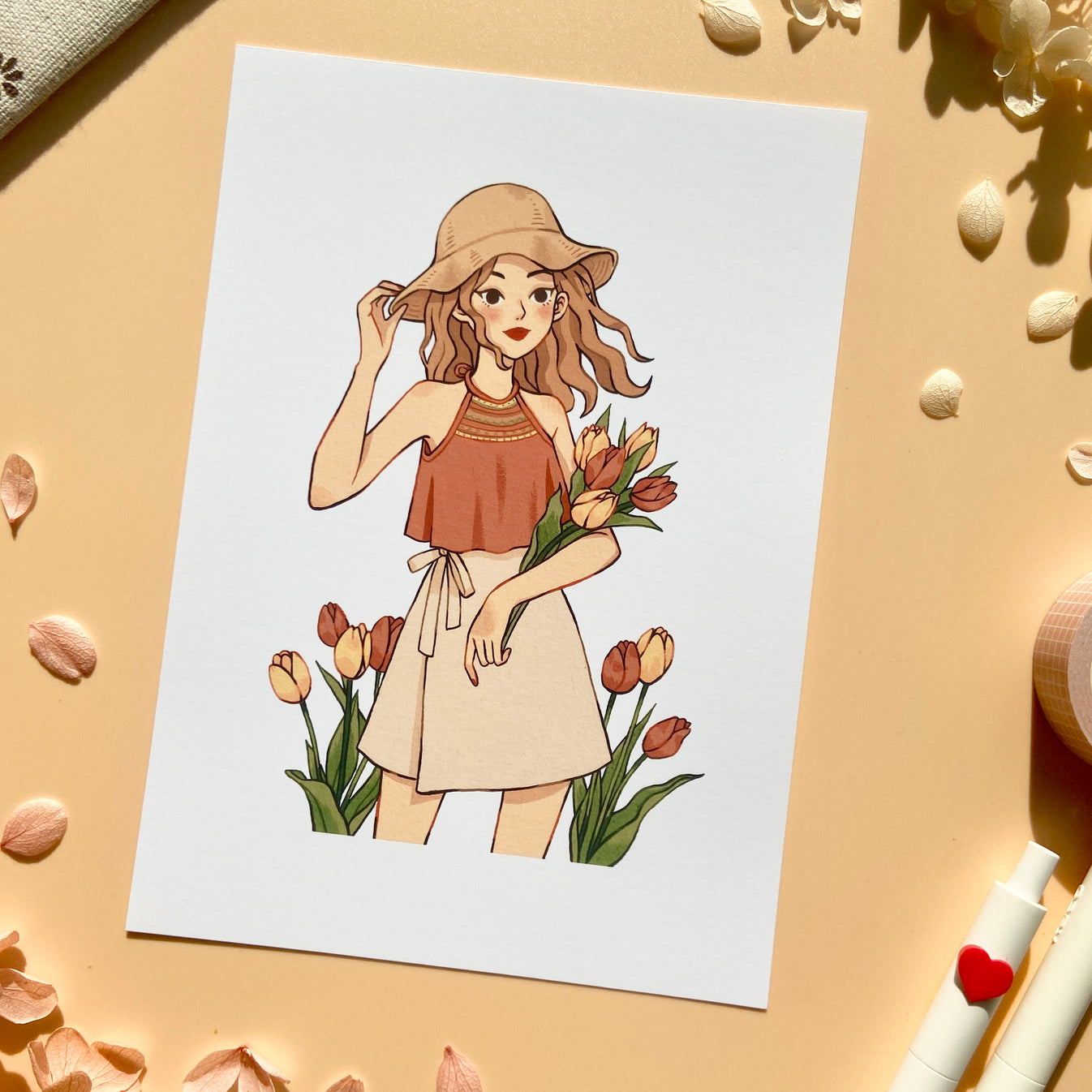 Tulip Girl Art Print – Meeco Studio
