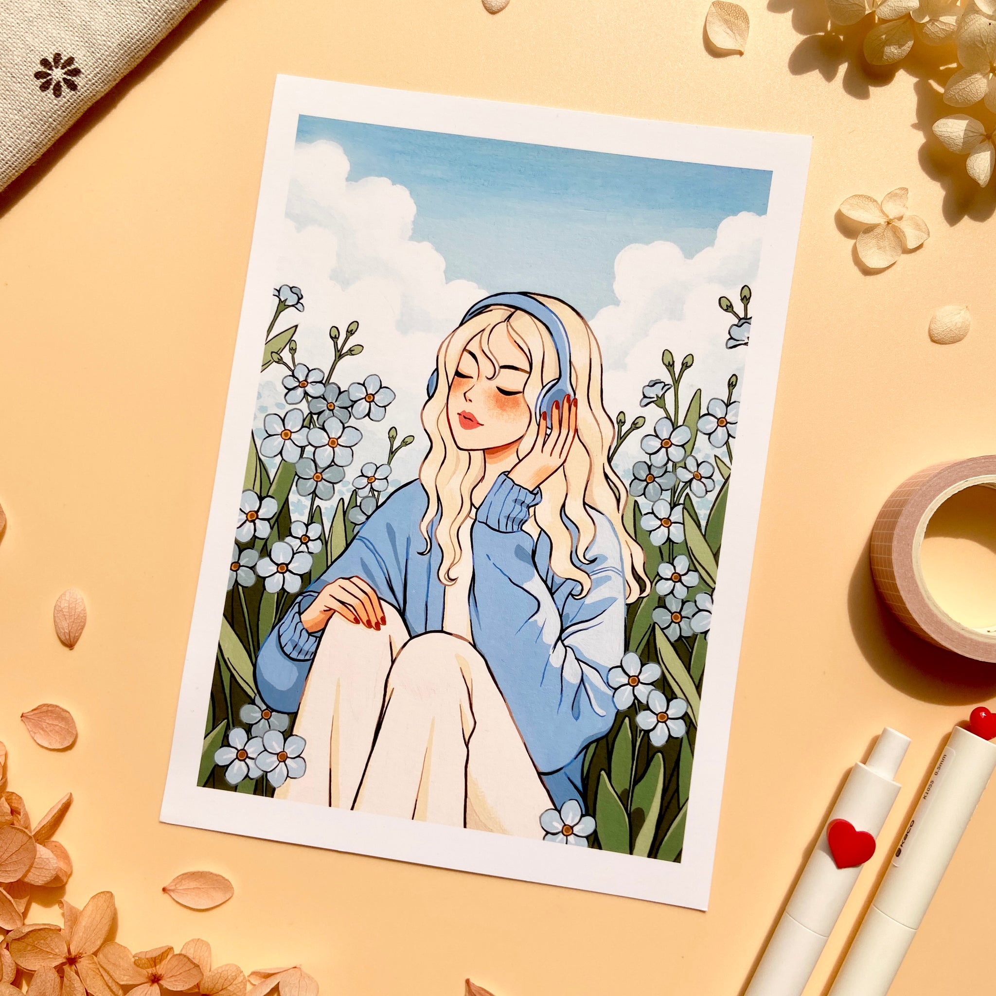 Forget Me Not Art Print – Meeco Studio