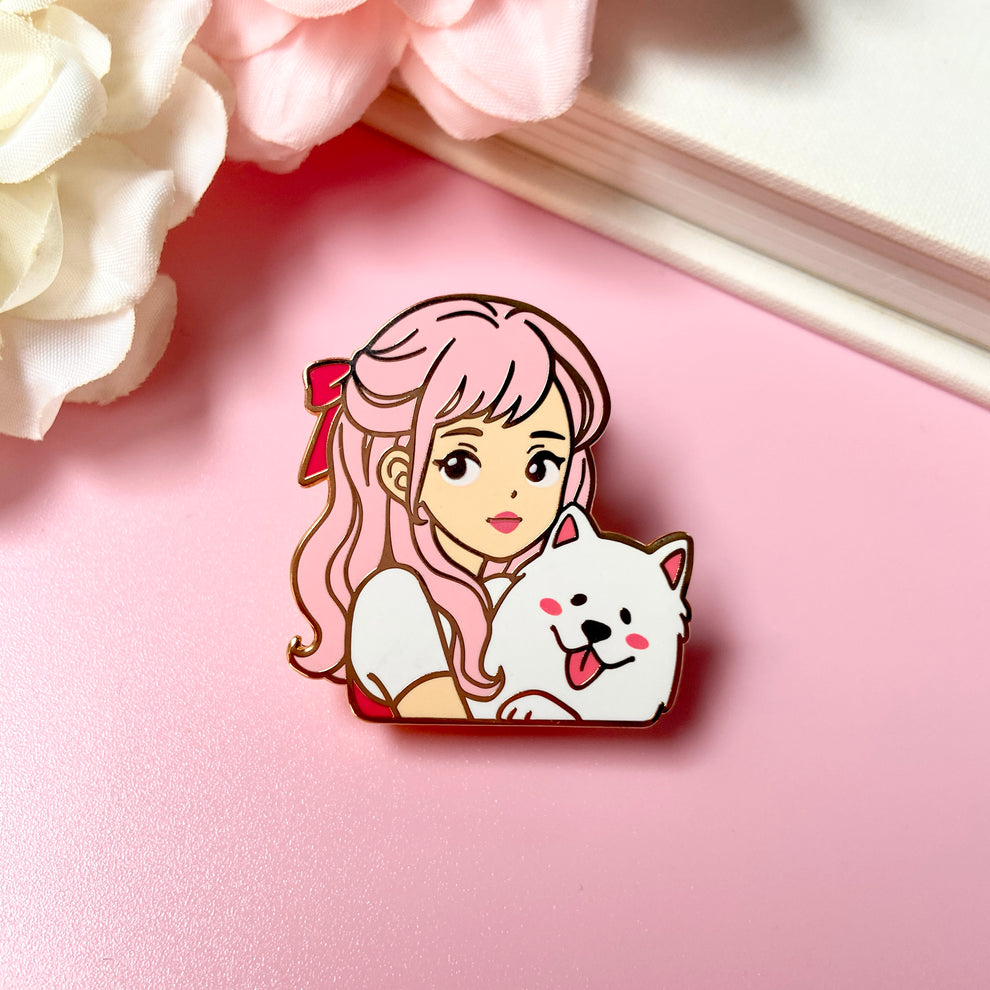 Dreamy Samoyed Pin – Meeco Studio